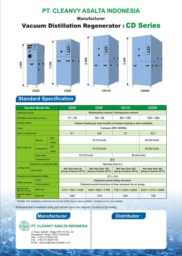 VACUUM DISTILLATION REGENERATOR CD SERIES – Welcome To Cleanvy Asalta ...